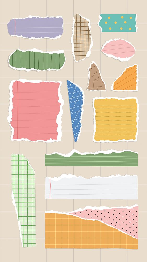Collection colorful torn paper scraps | Free Vector - rawpixel