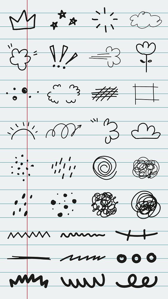 Doodle sketches lined paper. Doodles | Premium Vector - rawpixel