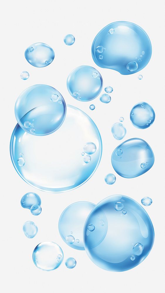 Floating blue bubbles white background | Free Vector - rawpixel