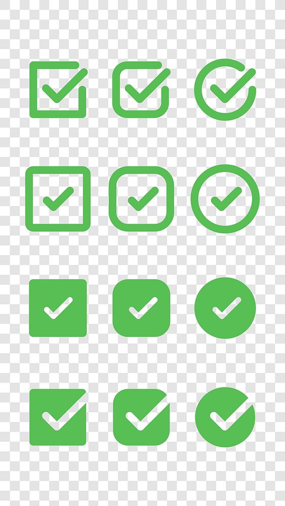 Set green checkmark icons various | Free Vector - rawpixel