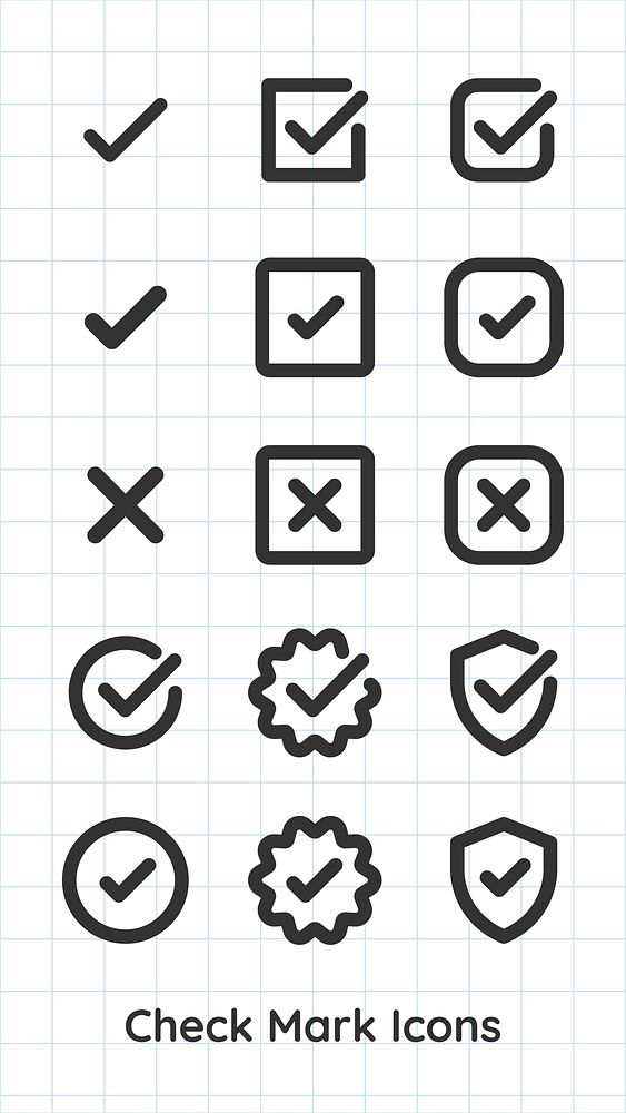 Set check mark icons various | Free Vector - rawpixel