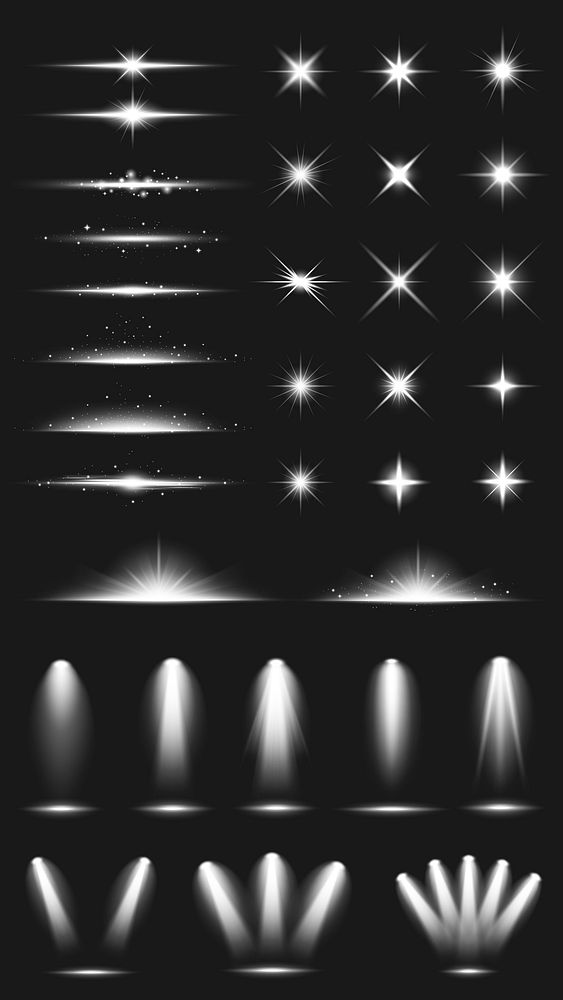 Collection light effects, featuring stars | Free Vector - rawpixel