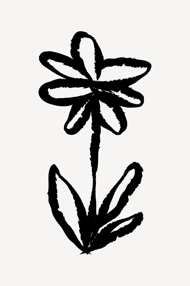 Bold black ink flower illustration | Free Photo Illustration - rawpixel