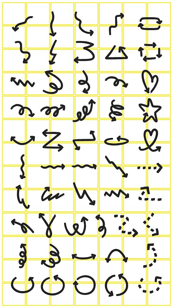 Collection black arrows grid. Arrows | Premium Vector - rawpixel