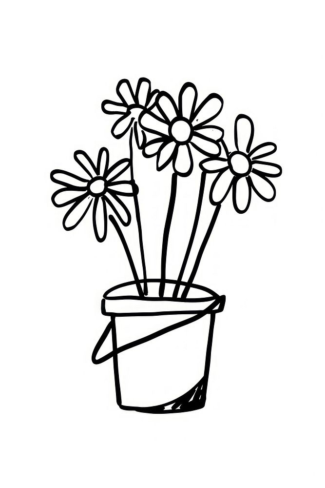 Flower pot design simple daisy | Free Photo Illustration - rawpixel