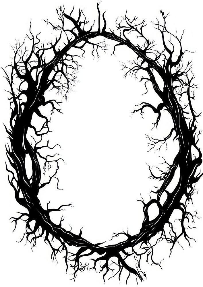 Haunted trees scary frame illustration | Free Photo Illustration - rawpixel