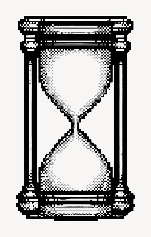 Hourglass pixelated design black vector | Free Vector - rawpixel