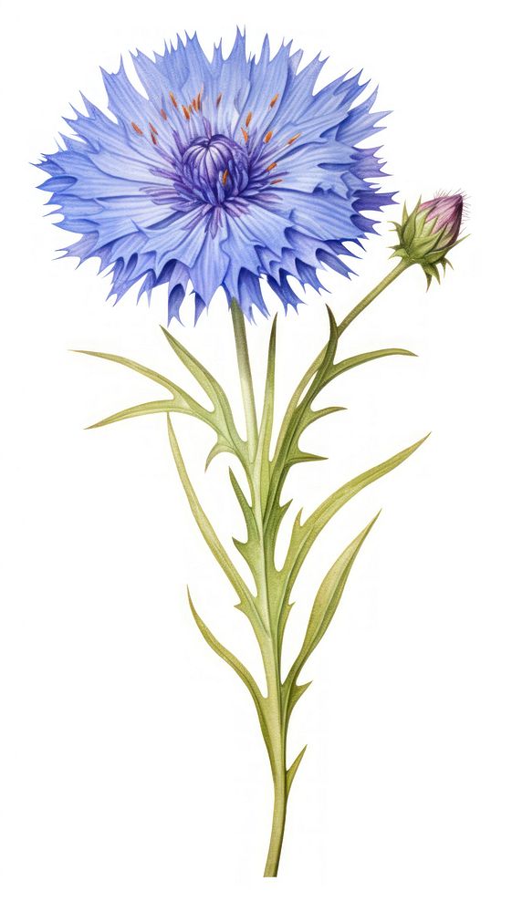 Flower illustration cornflower botanical. | Free Photo Illustration - rawpixel
