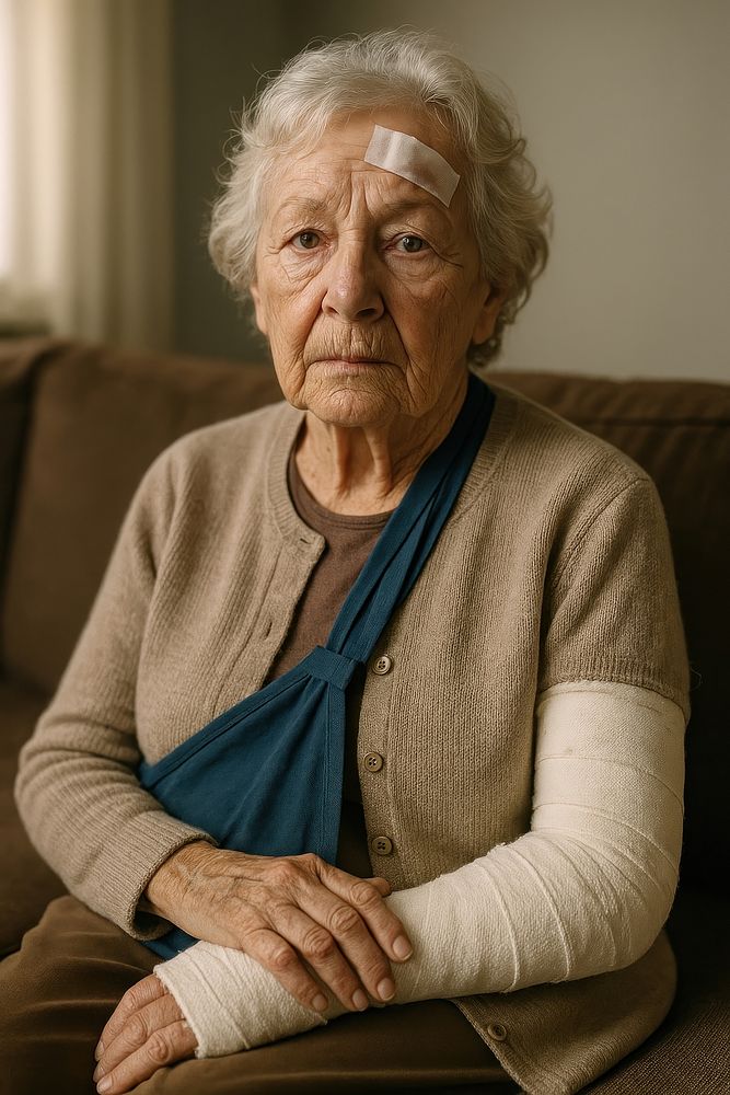 Elderly woman with arm injury. | Free Photo - rawpixel