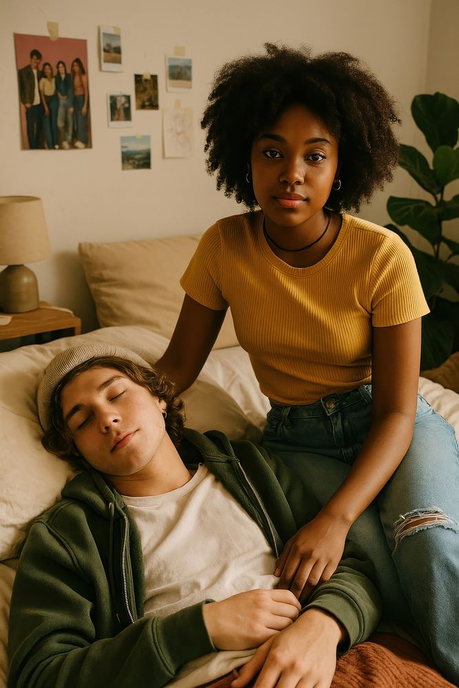 Cozy relaxed couple indoors | Free Photo - rawpixel