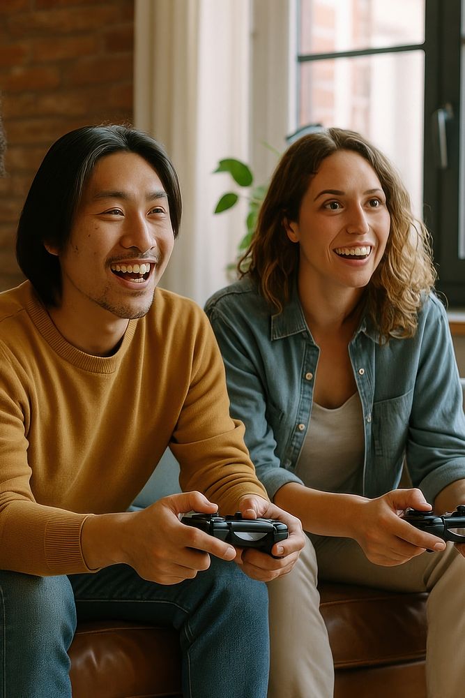Happy friends gaming together. | Free Photo - rawpixel