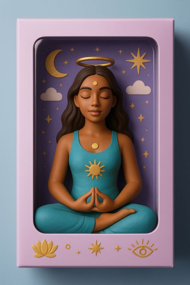 Serene meditation figurine packaging | Free Photo - rawpixel