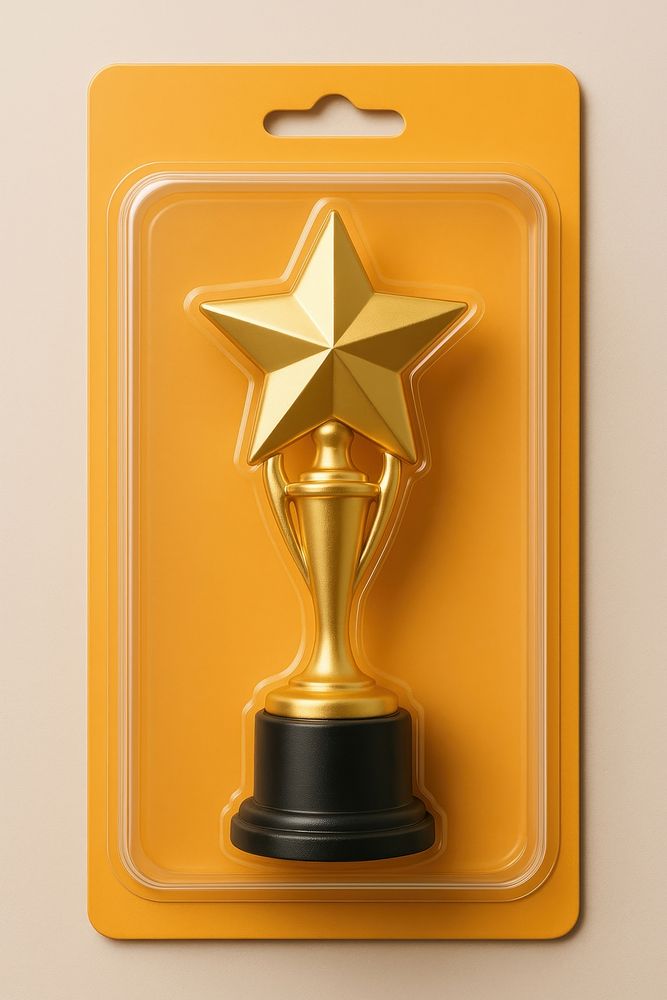 Golden star trophy packaging | Free Photo - rawpixel