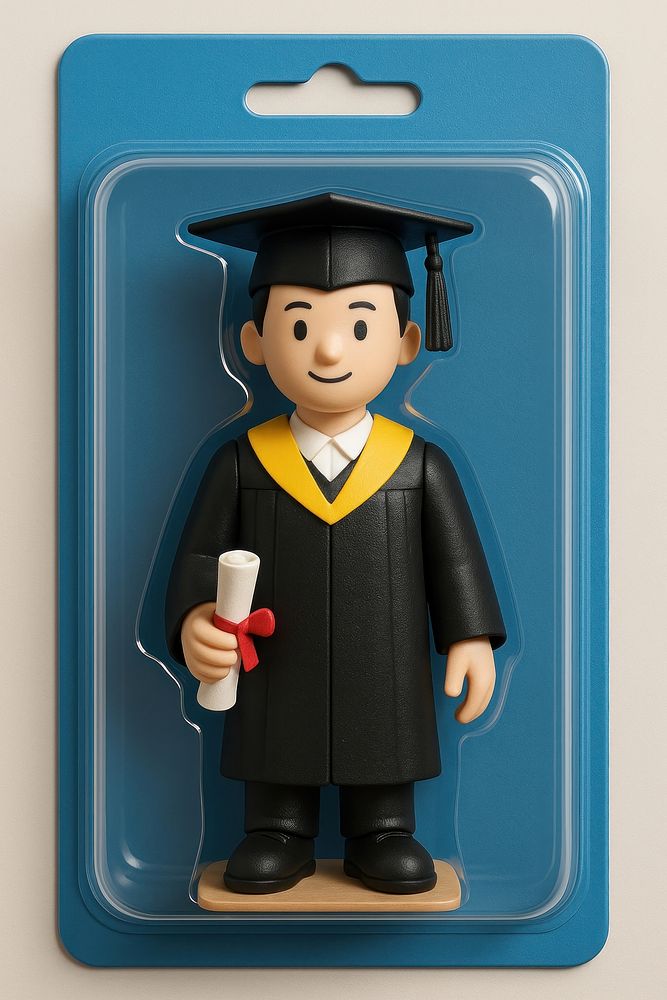 Graduation toy figure packaging. | Free Photo Illustration - rawpixel