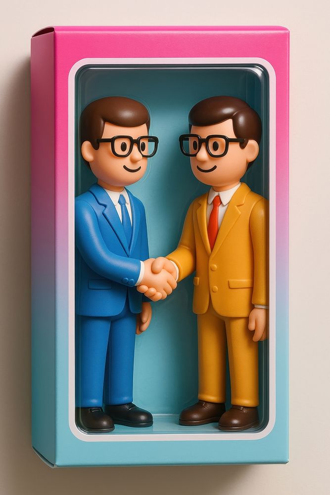 Business handshake toy box | Free Photo Illustration - rawpixel