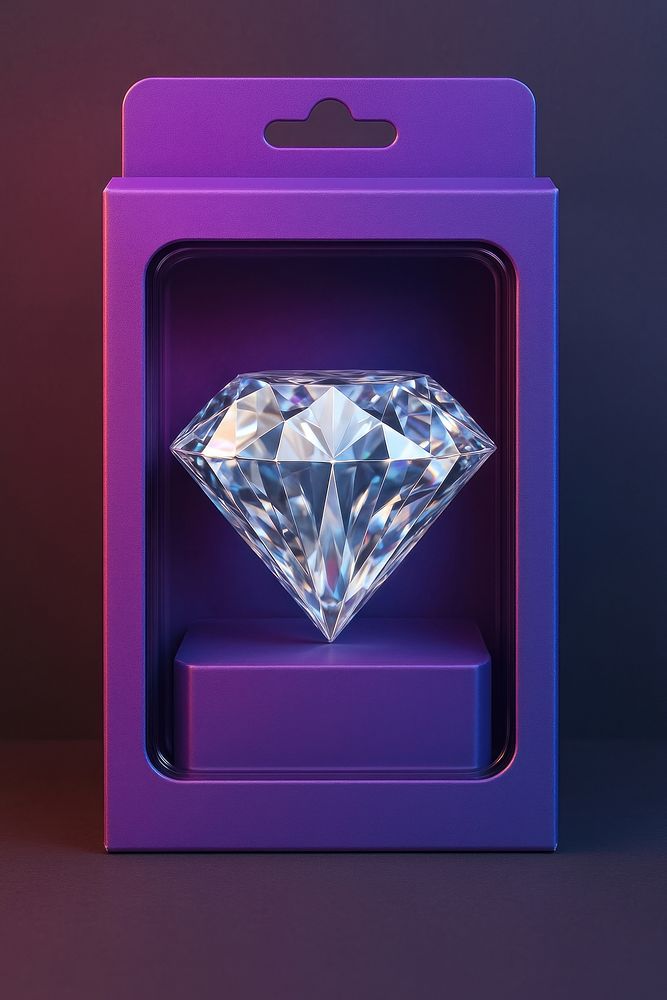 Gleaming diamond in vibrant packaging. | Free Photo Illustration - rawpixel