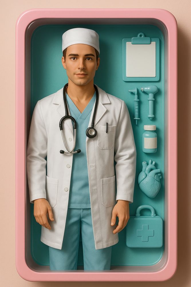 Doctor figurine medical tools. | Free Photo Illustration - rawpixel