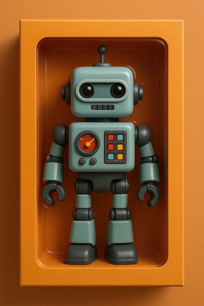 Retro robot toy packaging | Free Photo Illustration - rawpixel