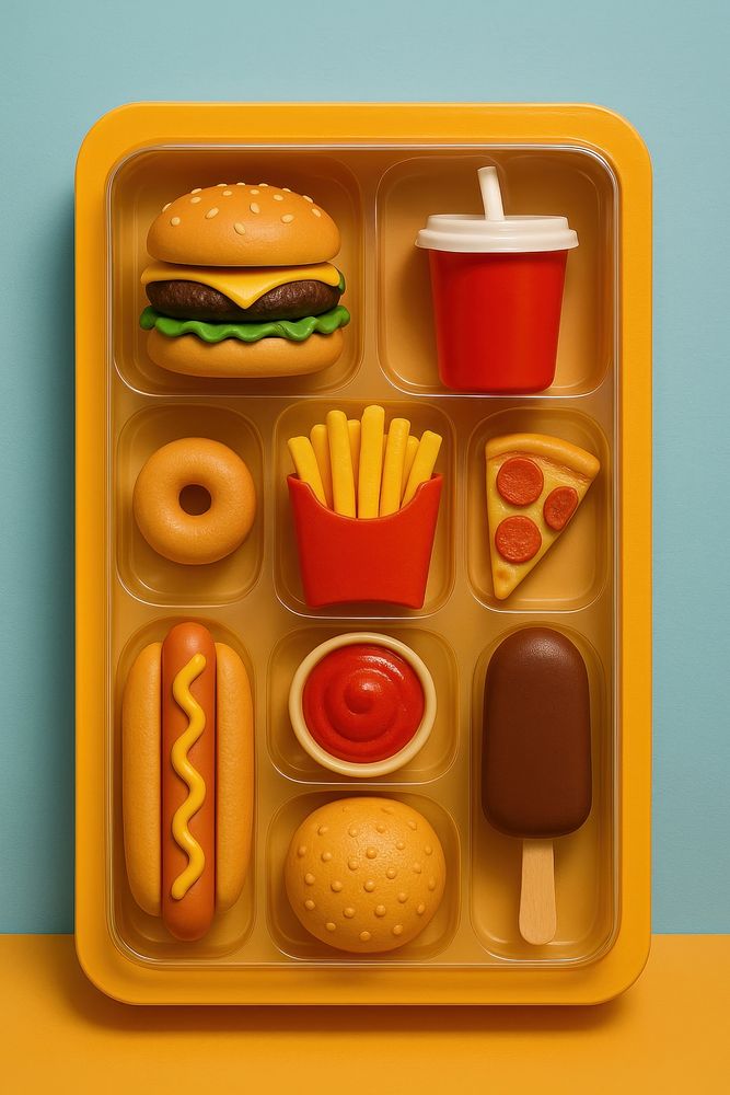 Colorful fast food illustration | Free Photo Illustration - rawpixel