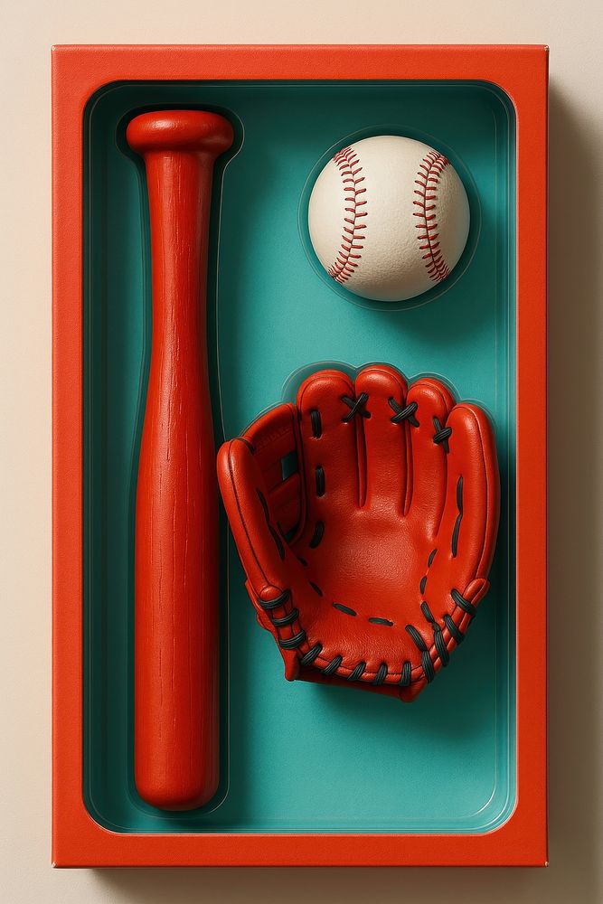 Baseball equipment in vibrant packaging. | Free Photo Illustration ...