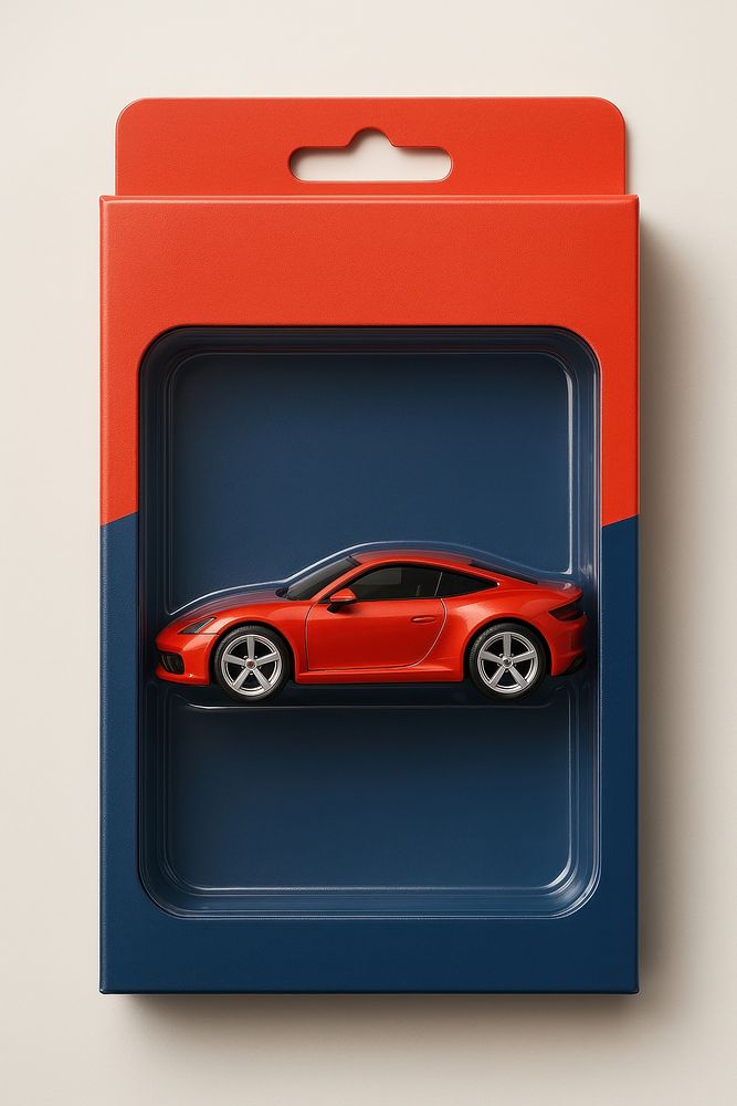 Red toy car packaging illustration. | Free Photo Illustration - rawpixel