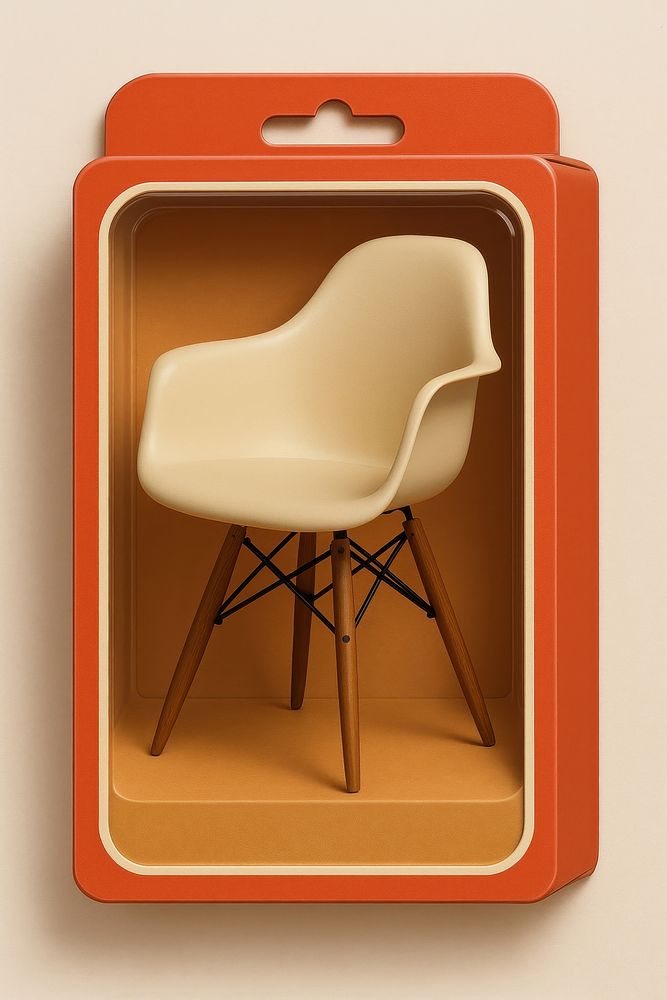 Modern chair packaging design. | Free Photo Illustration - rawpixel