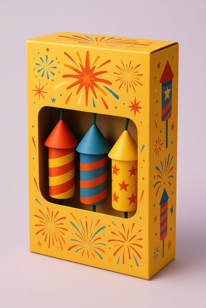 Colorful festive fireworks packaging. | Free Photo Illustration - rawpixel