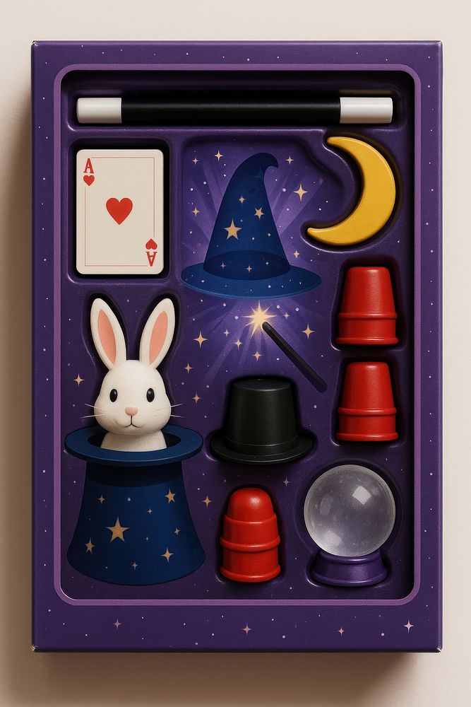 Magical rabbit illusion set | Free Photo Illustration - rawpixel