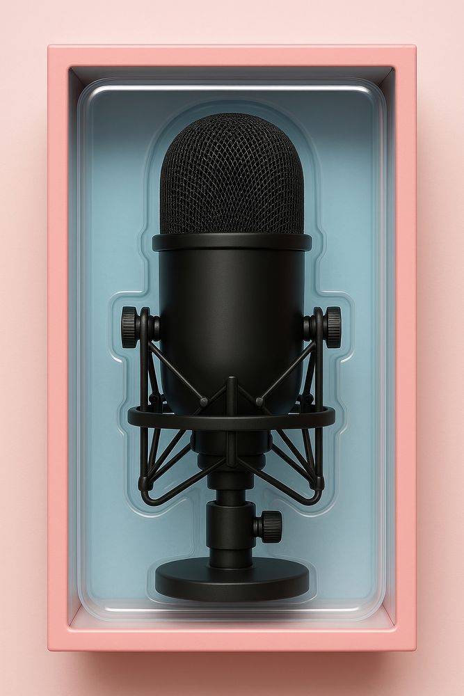 Microphone packaging pastel aesthetic | Free Photo Illustration - rawpixel