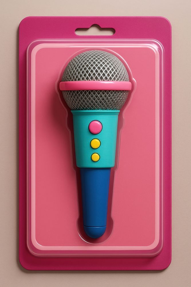 Colorful toy microphone packaging | Free Photo Illustration - rawpixel