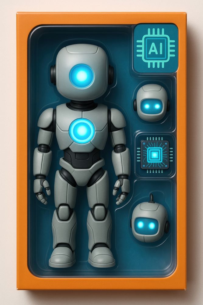 Futuristic AI robot toy packaging | Free Photo Illustration - rawpixel
