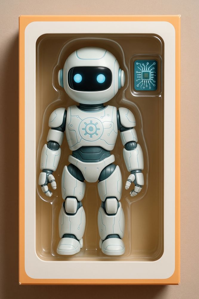 Futuristic toy robot packaging | Free Photo Illustration - rawpixel