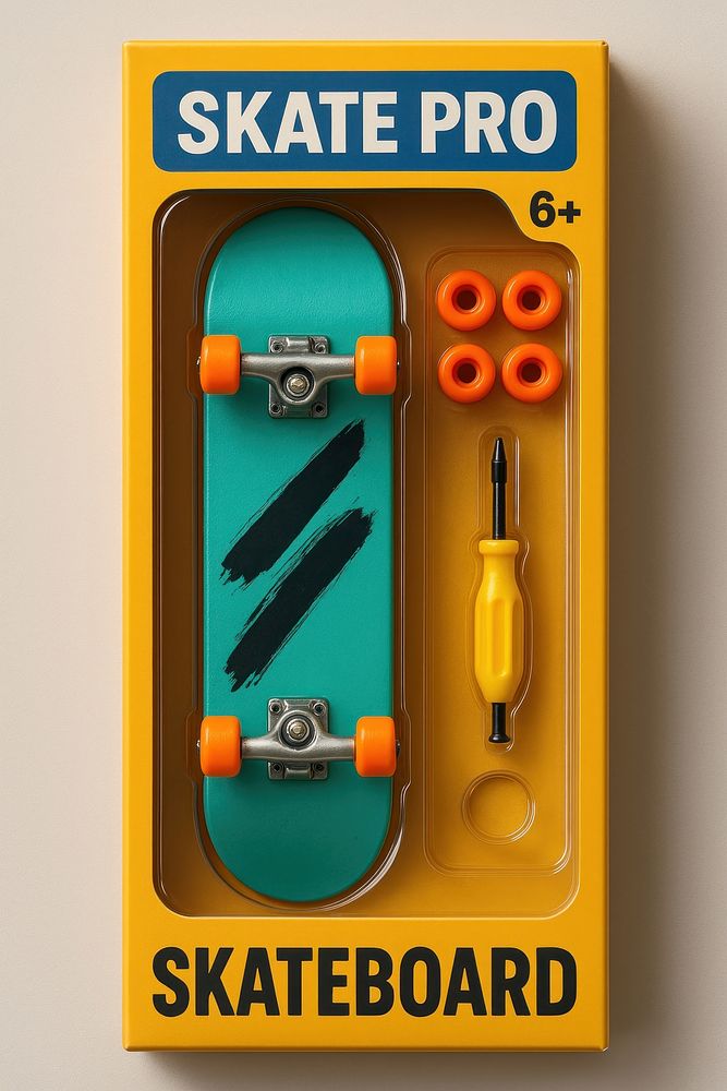 Mini skateboard toy set packaging. | Free Photo - rawpixel