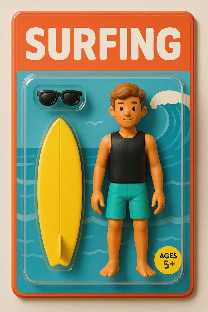 Toy surfer action figure package | Free Photo - rawpixel