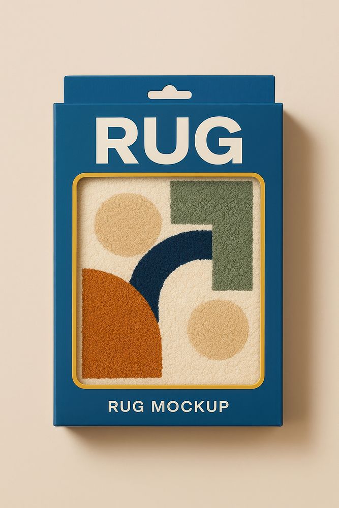 Colorful geometric rug packaging | Free Photo - rawpixel
