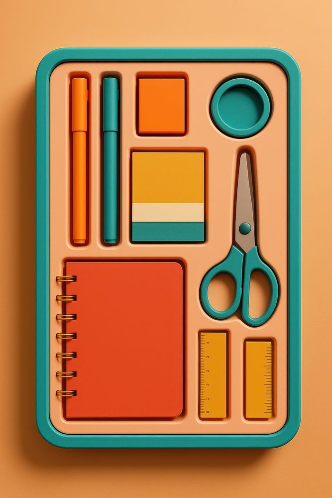 Colorful organized stationery set | Free Photo - rawpixel