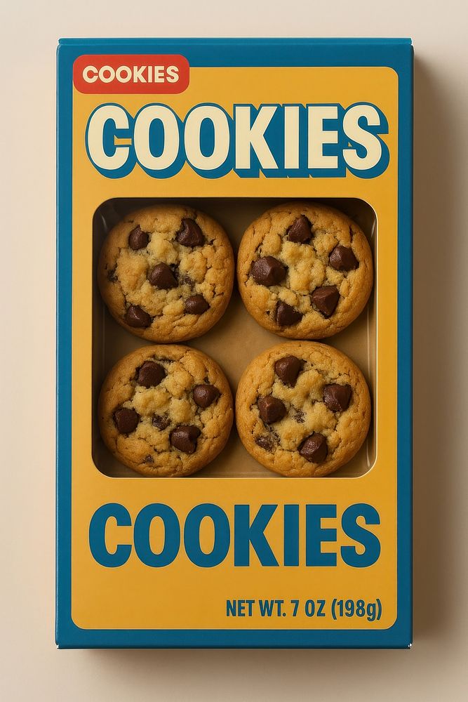 Chocolate chip cookies packaging. | Free Photo - rawpixel