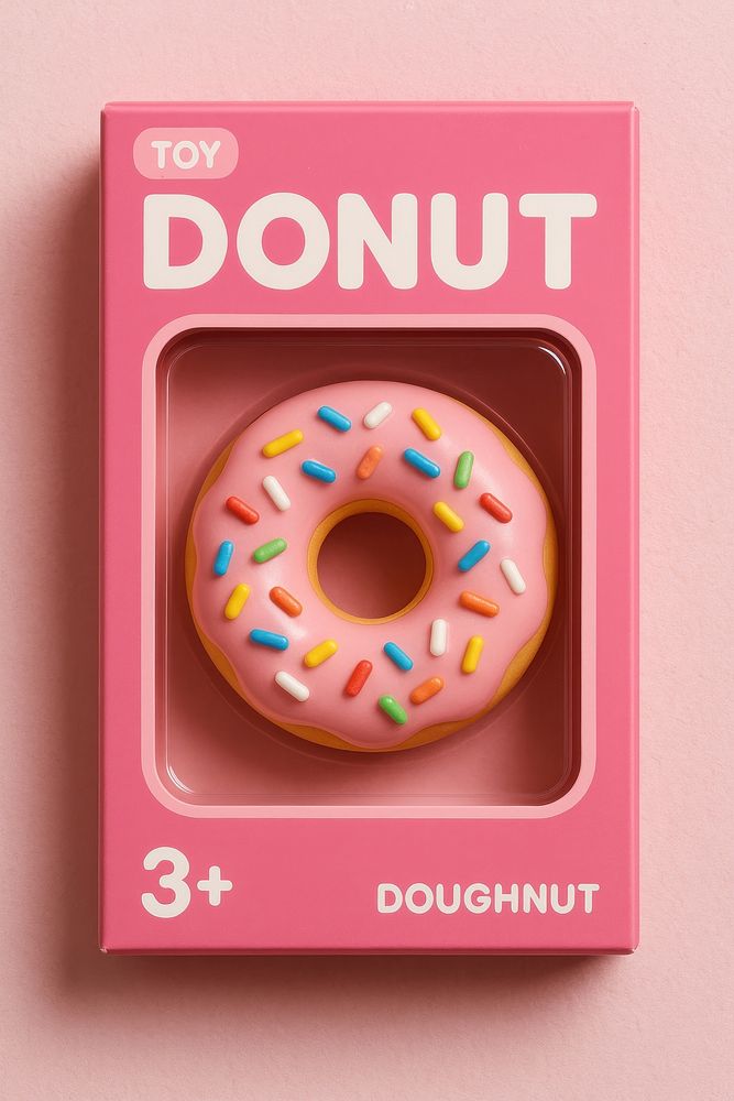 Colorful toy donut packaging. | Free Photo - rawpixel