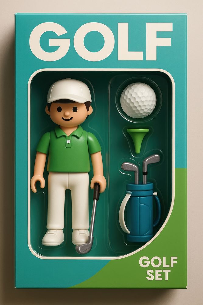 Playful golf-themed toy illustration. | Free Photo - rawpixel
