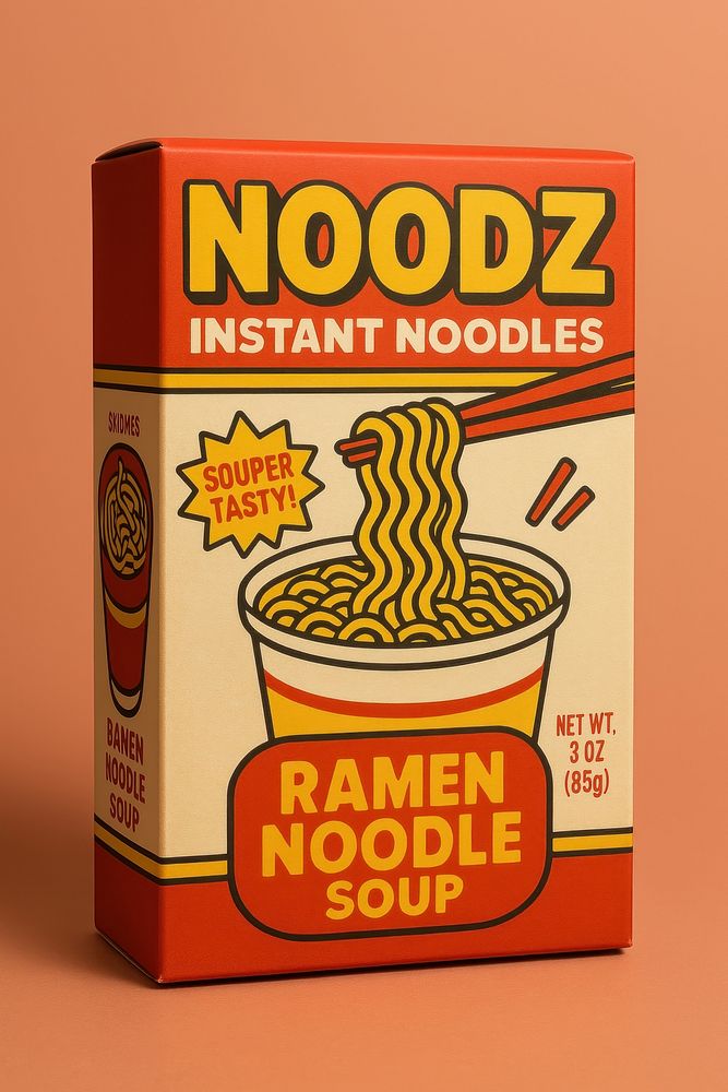 Retro ramen noodle packaging illustration. | Free Photo - rawpixel