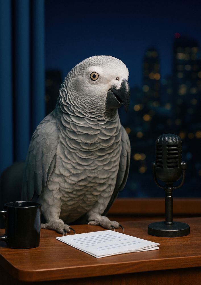 Parrot hosting night show | Free Photo Illustration - rawpixel