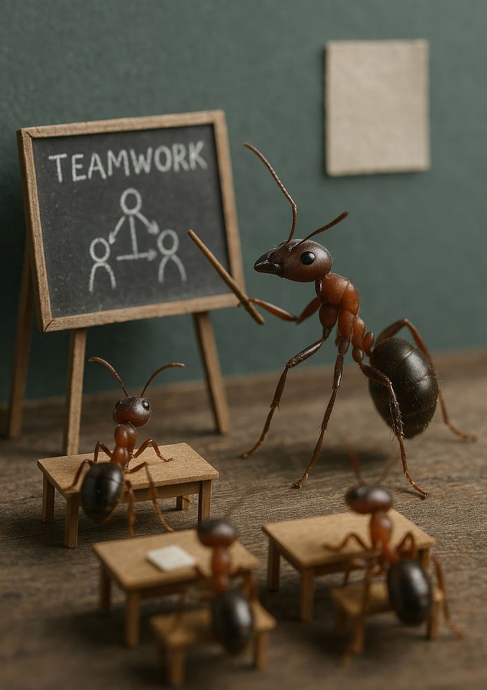 Ants teaching teamwork effectively | Free Photo Illustration - rawpixel