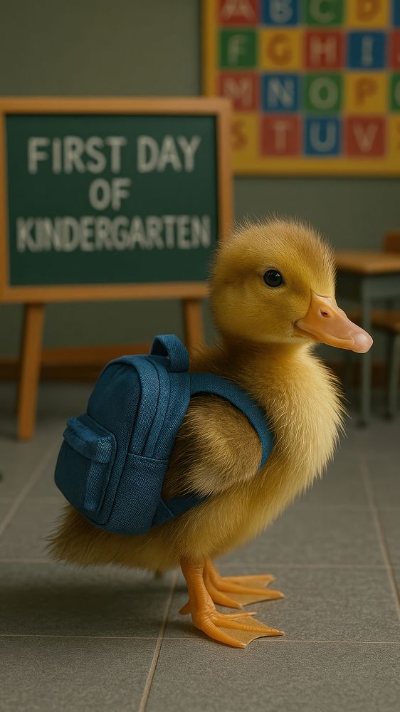 Duckling's first kindergarten day. | Free Photo Illustration - rawpixel