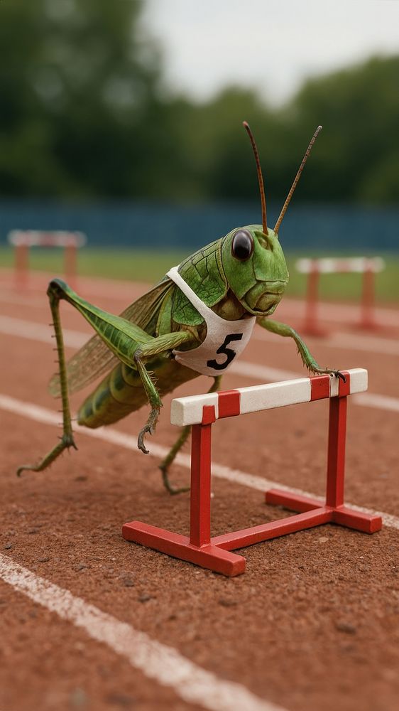 Grasshopper hurdling race track | Free Photo Illustration - rawpixel
