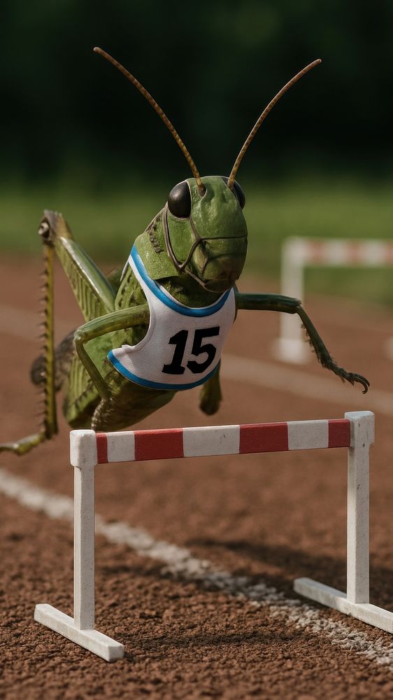 Grasshopper hurdling race track | Free Photo Illustration - rawpixel