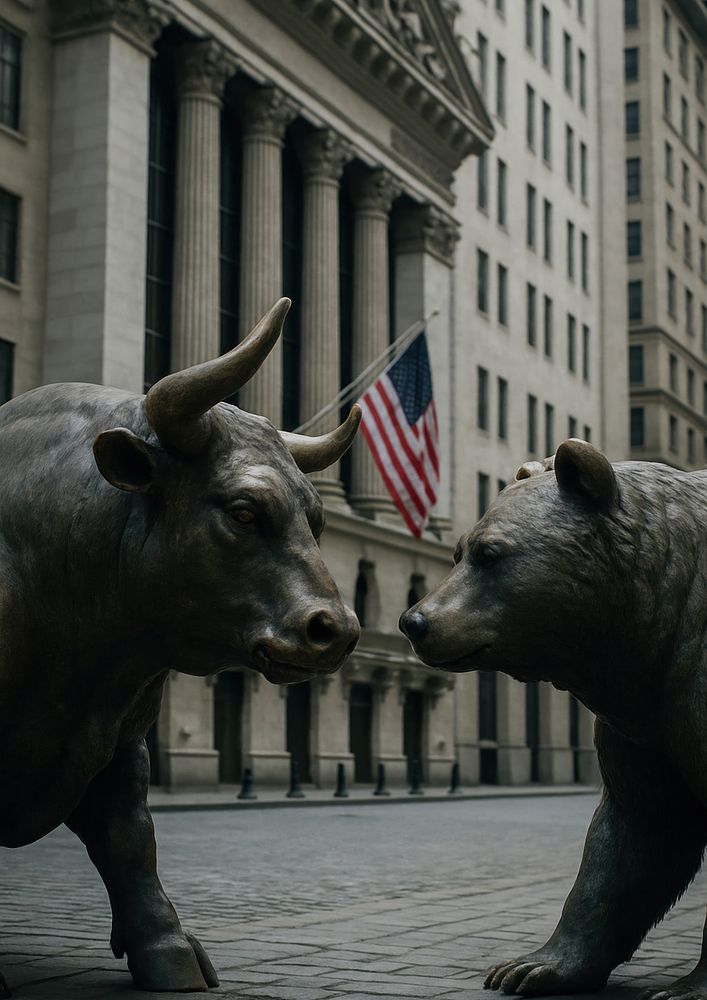 Bull bear statues financial district | Free Photo Illustration - rawpixel