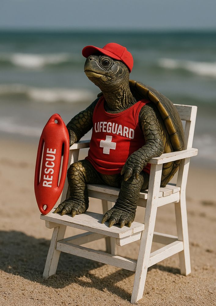Turtle lifeguard beach rescue | Free Photo Illustration - rawpixel