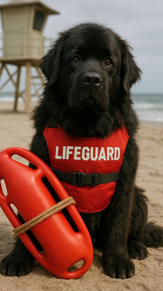 Adorable lifeguard dog illustration. | Free Photo Illustration - rawpixel