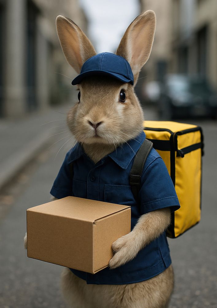 Rabbit delivery service illustration | Premium Photo Illustration ...