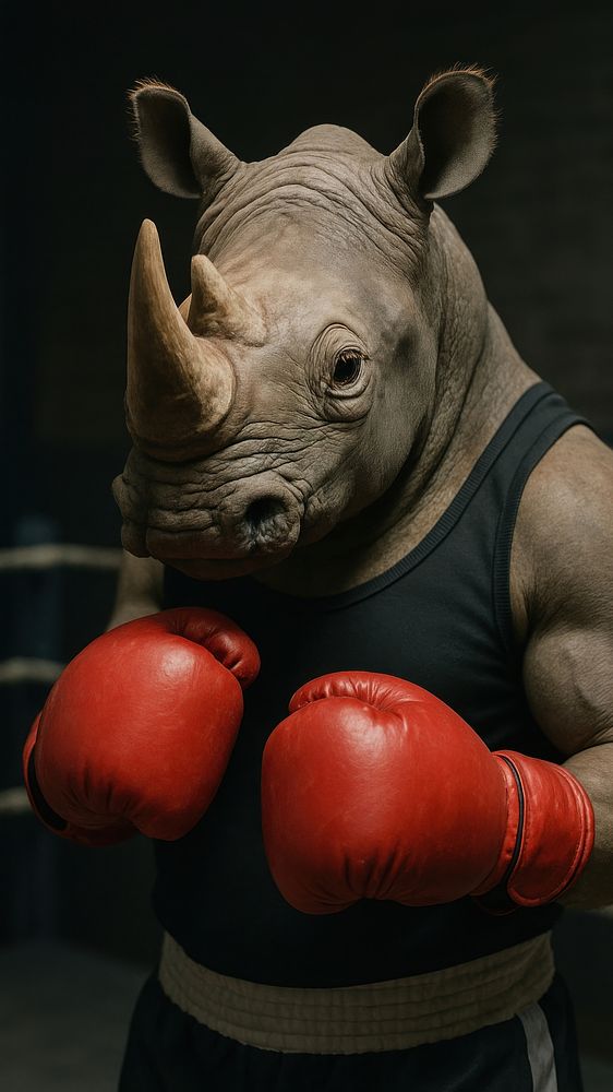 Rhino boxer in ring | Free Photo Illustration - rawpixel